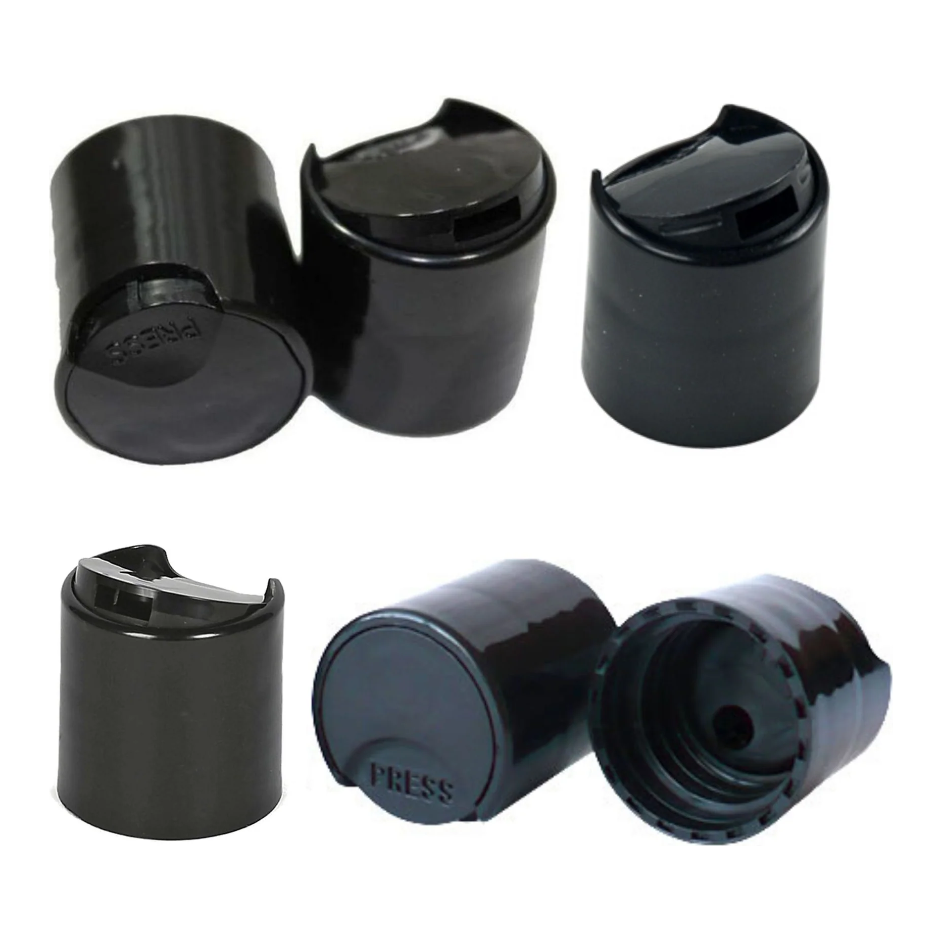 20-410 Push Cap - BLACK Smooth NO LINER | Wholesale Natural Body Care