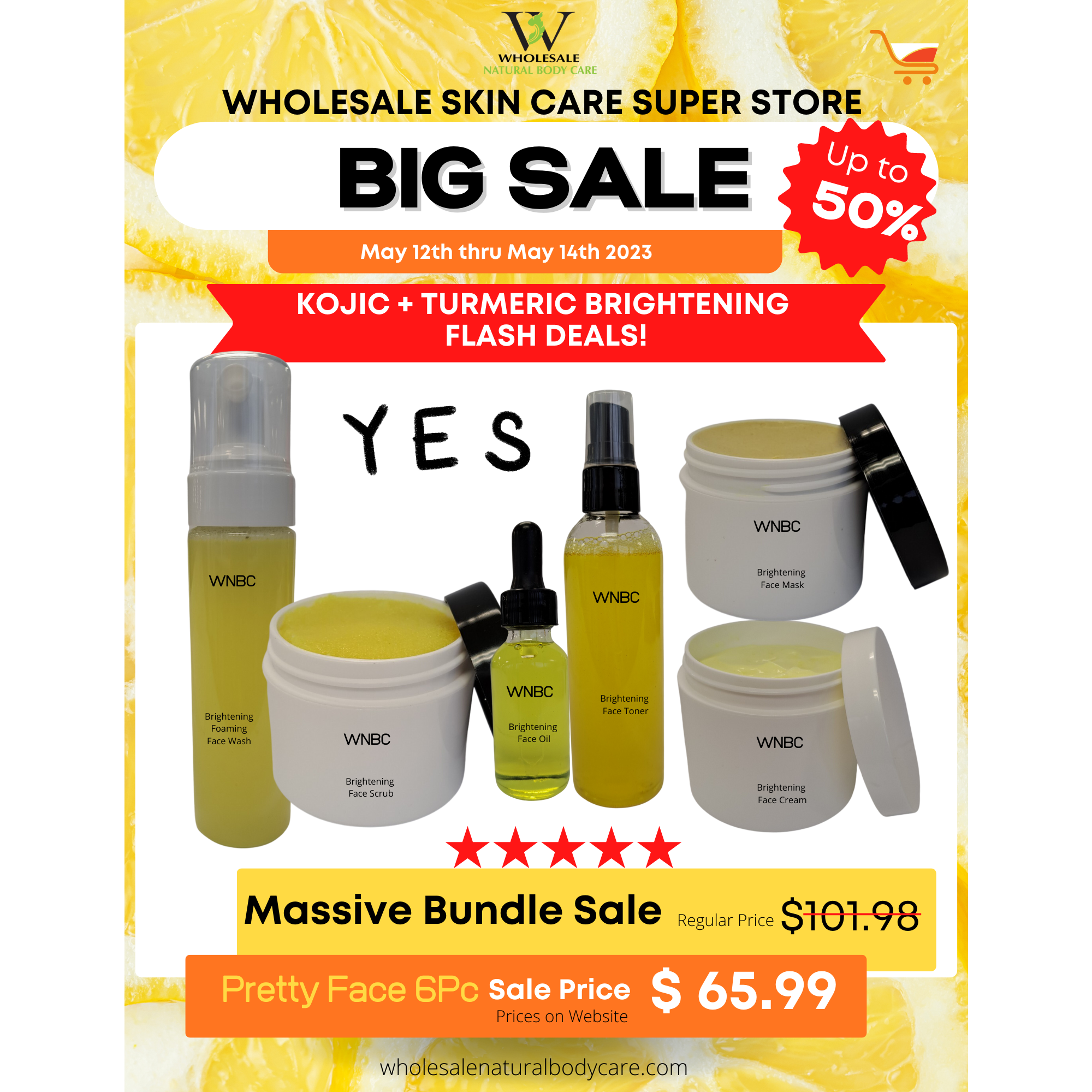 Brightening Massive 6 Pc Skincare Bundle | Wholesale Natural Body Care