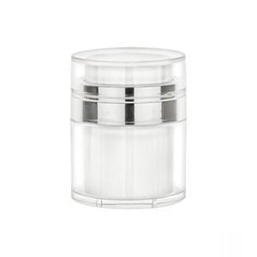ACRYLIC AIRLESS PUMP JAR 30 mL- Sliver Trim | Wholesale Natural Body Care